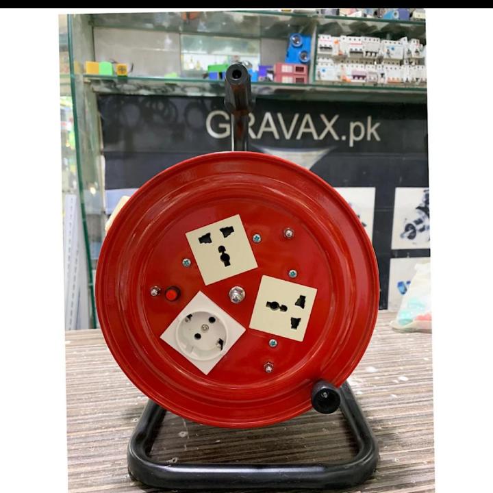 Industrial Extension Lead 100 Ft Heavy Duty Cable Reel, 3 Socket Cord ...