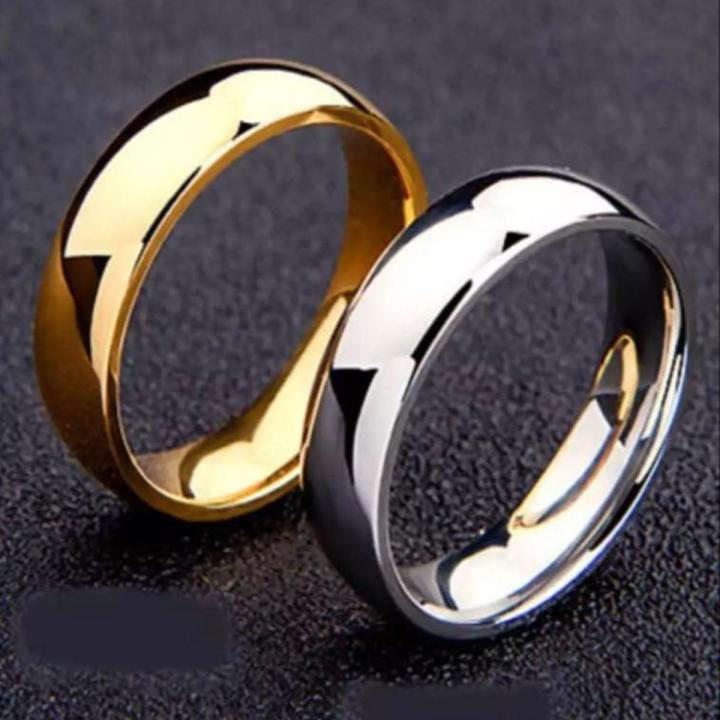 Titanium Simple Ring Smooth Surface For Man-Woman Pack Of 2 | Daraz.pk