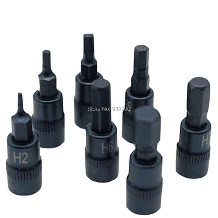 【Hottest Trends 】7pcs Hex Bit Socket H2 H3 H4 H5 H6 H7 H8 1/4" Square ...