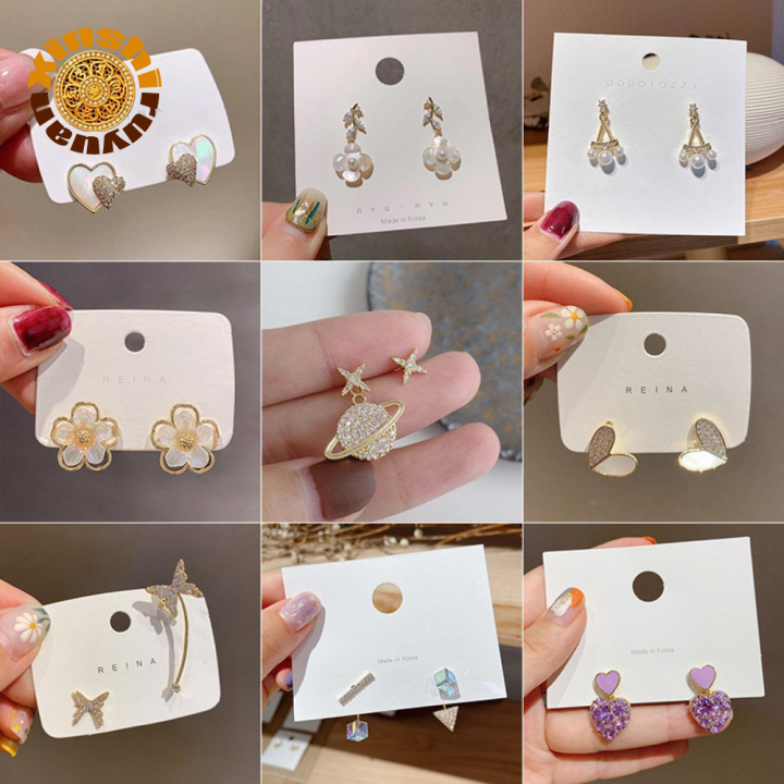 ES 925 S Needle Korean Dongdaemun Simple Small Ear Studs Earrings 2023 New Ins Style Love Pearl ...