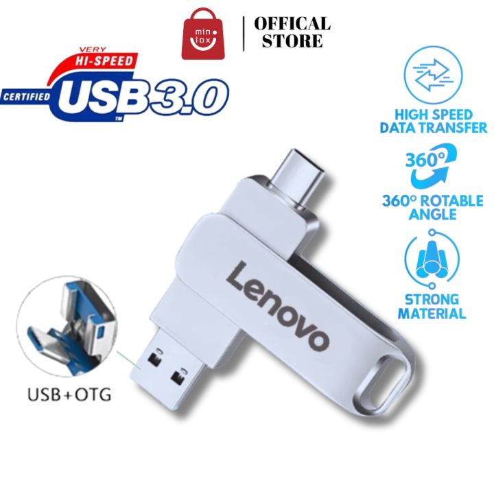 【COD+Original+Ready stock】Lenovo Flashdisk 3 in 1 type c 1TB 3.0 usb ...