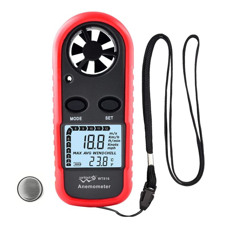 Digital anemometer wind speed meter air volume tester measure WT816 ...