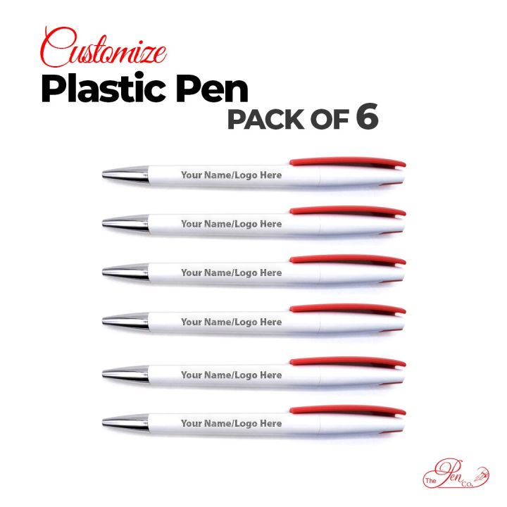 Customized personalized red white BALL Pen Single & Pack of 06 | Daraz.pk