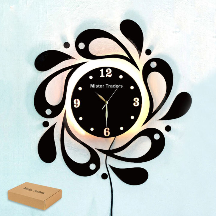 Mister Traders New Wooden Clock With Premium Light I The New Wooden ...