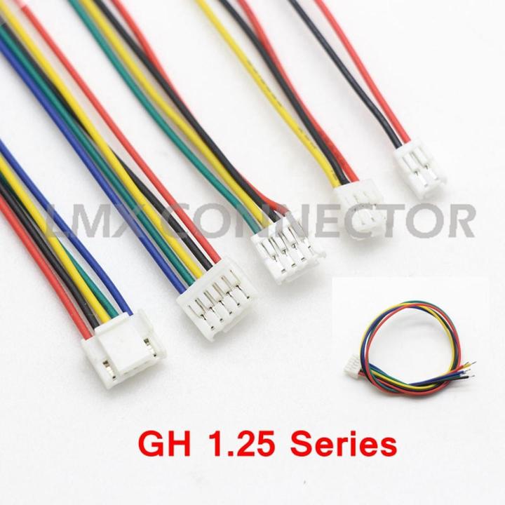 10 PCS JST GH Series 1.25mm Cable Wire Connector 2P 3P 4P 5P 6P 7P 8P GH1.25 with Lock 150MM ...