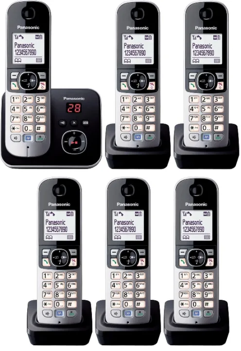 Panasonic KX-TG6821e Hexa (set of 6) PTCL landline plus intercom with ...