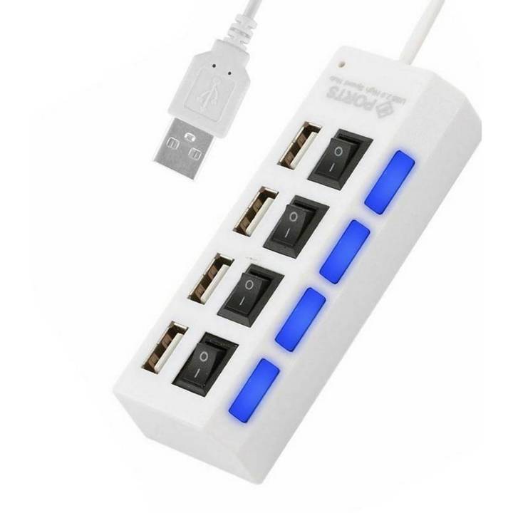 USB Hub With Buttons & Lights - 4 USB Ports (2.0) | Daraz.pk