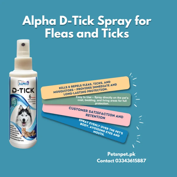 D Tick (Tick & Flea Spray), 300ml for cats and Dogs | Daraz.pk
