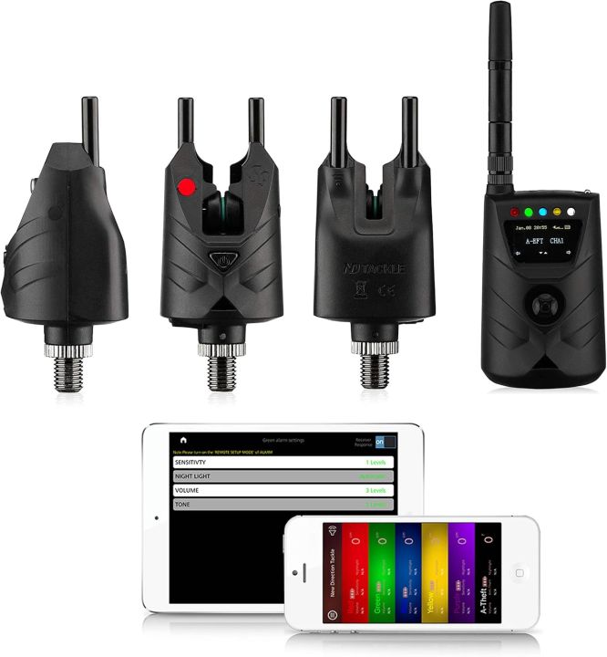 New Direction Tackle S9 3 Rod Presentation Bite Alarm Set with Remote ...