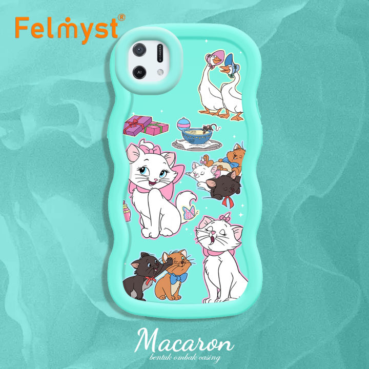 FELMYST for OPPO A16E A16K Back Cover Big Wave Edge Soft Silicone Marie ...