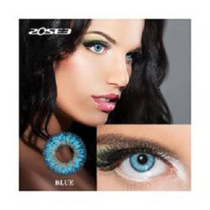 Makeup Contact Lens, Silky Blue 3-Tone Eyes Color Lenses With Case ...