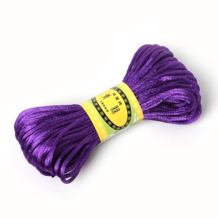 20M 2.5mm Strong Braided Macrame Silk Satin Nylon Cord Rope DIY Jewelry ...