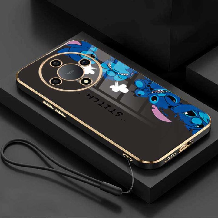 Honor X9b 5G Monster Lens Cartoon Stitch Case Shockproof Luxury Plating ...
