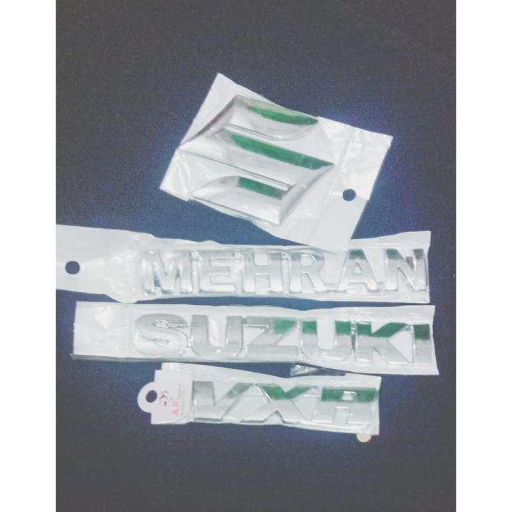 Suzuki Mehran Vxr Monogram Chrome Emblems With Front Logo S Complete ...