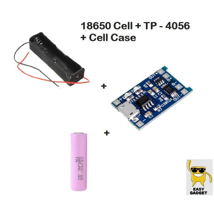 5V 1A Micro USB 18650 Lithium Battery + Charging Kit TP4056 Dual ...
