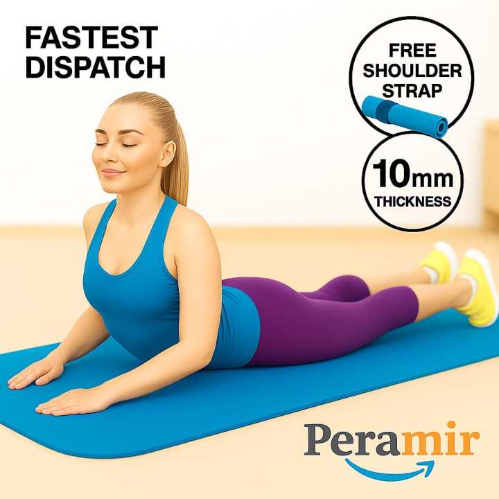 10mm Extra Thick Yoga Mat – Non-Slip, High-Density Exercise Mat with ...