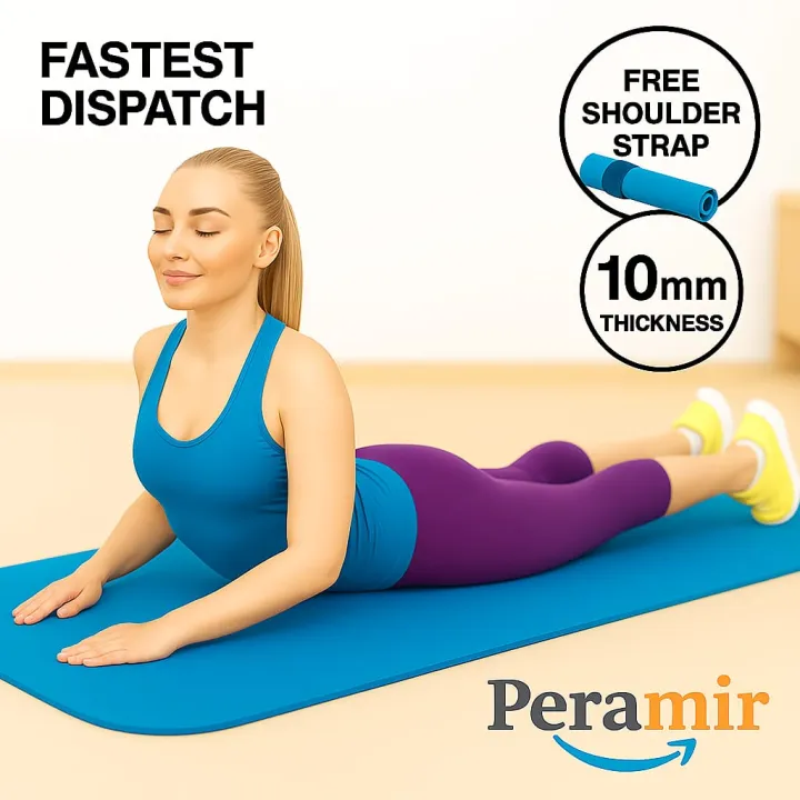 10mm Extra Thick Yoga Mat – Non-Slip, High-Density Exercise Mat with ...