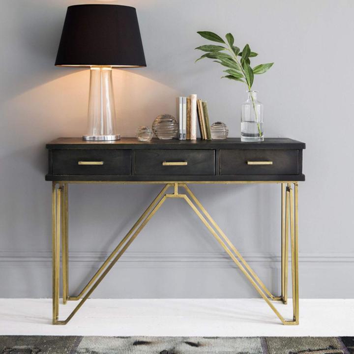 Sleek Design Console Table With 3-drawers | Hallway Console Table ...