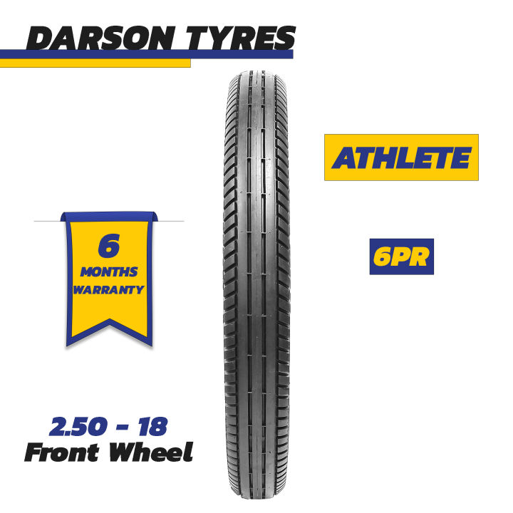 Athlete 2.50-18 (Front Wheel) - 125CC Motorcycle Tyre Tube Set - DARSON ...