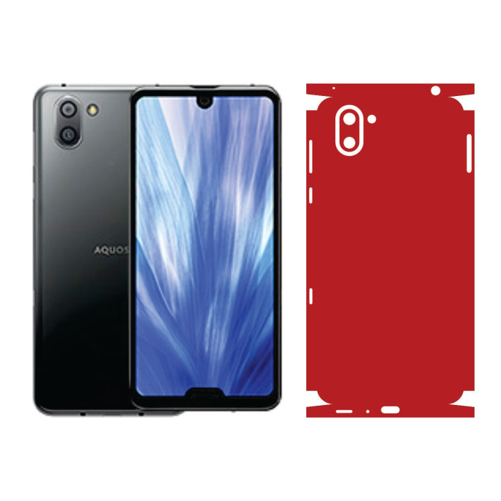 Sharp Aquos R3 Self Adhesive Lamination Anti-Stain 0001 Red Black Sheet ...