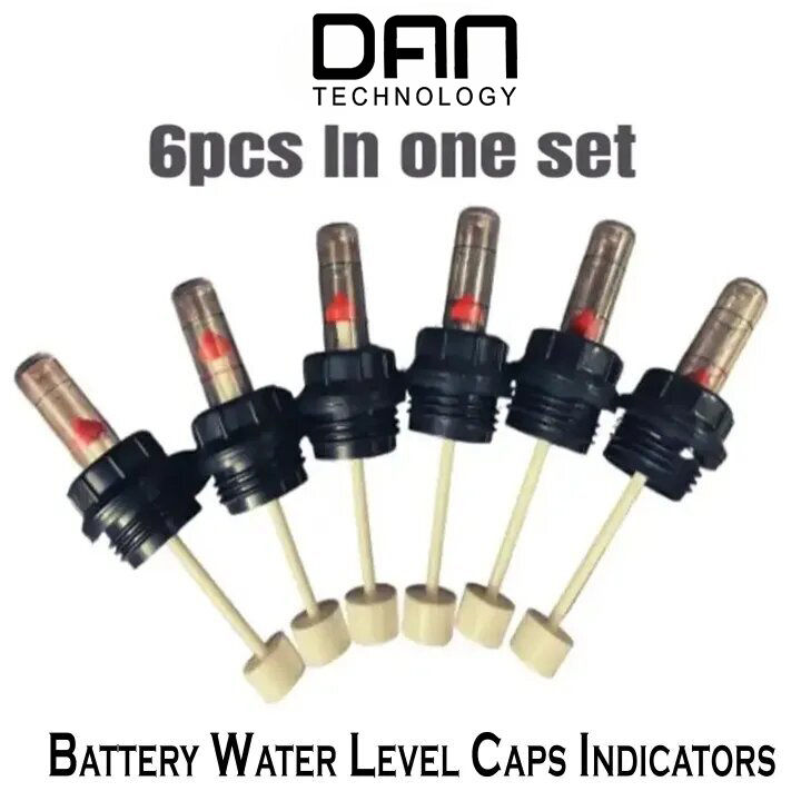 DAN TECHNOLOGY 6 Pcs Water Level Indicator Battery Caps for 100 to ...