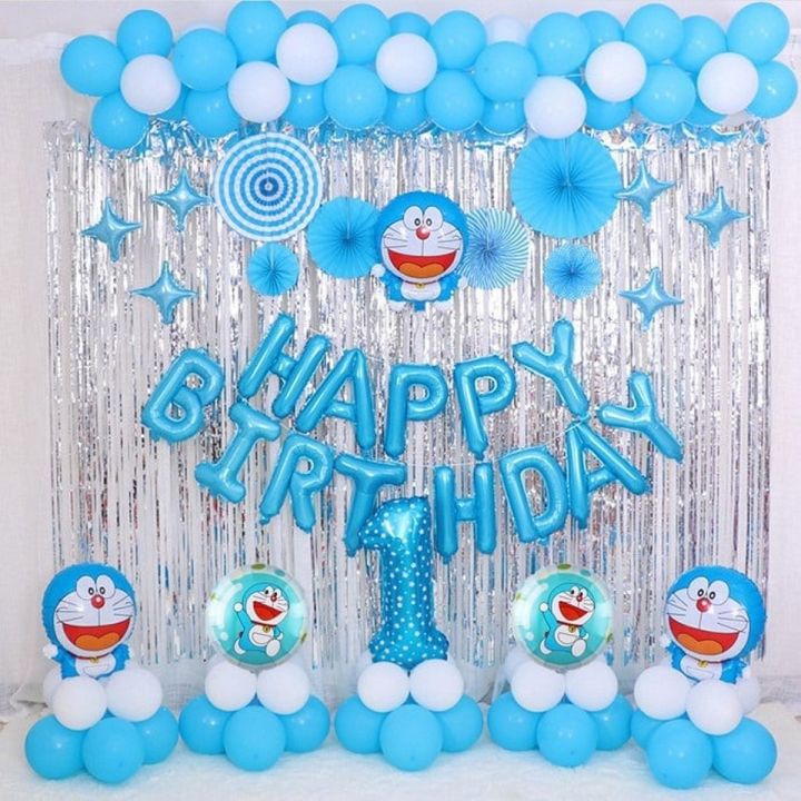 DOREMON Happy Birthday Theme Doraemon Happy birthday Decoration foil ...