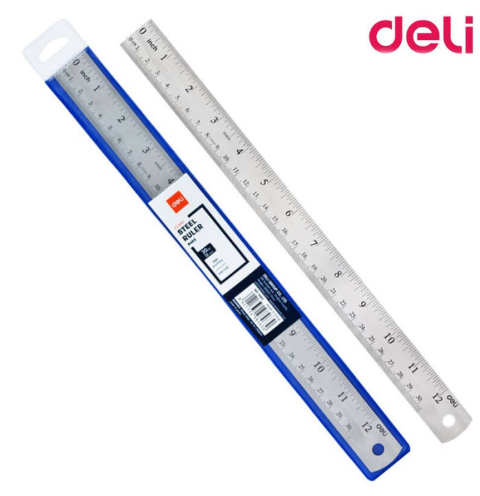 Deli E8463 Metal Scale / Ruler 30cm / 12 inch | Daraz.pk
