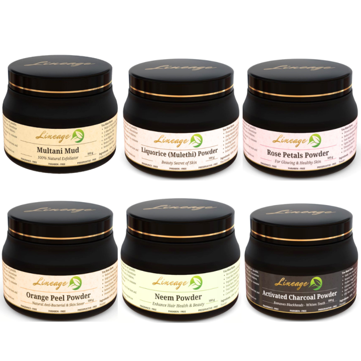 Lineage - Bundle 6 X Pack Multani Mud, Licorice, Rose, Neem, Orange ...