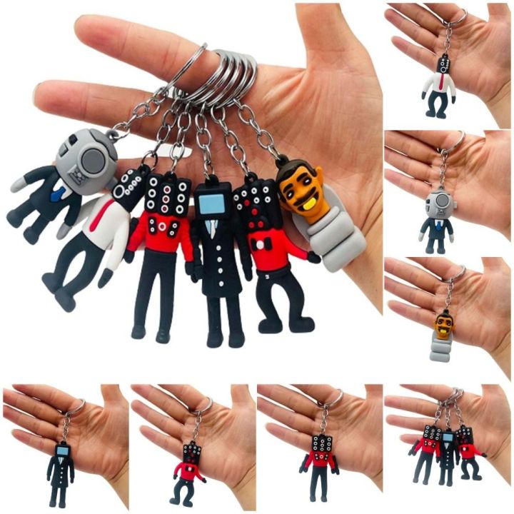 Cute Skibidi Toilet Anime Skibidi Toilet Keychain Tv Man Camara Man PVC ...