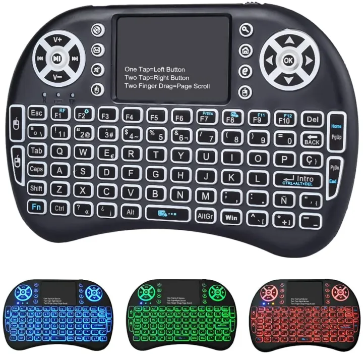 Wireless Mini Bluetooth Keyboard With Dongle 3 Color RGB Backlit ...