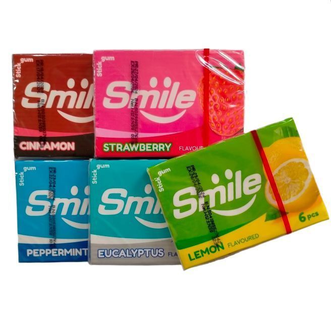 Smile Assorted Bubble Gum – 5 Flavours | Imported Chewing Gum | Fruity ...