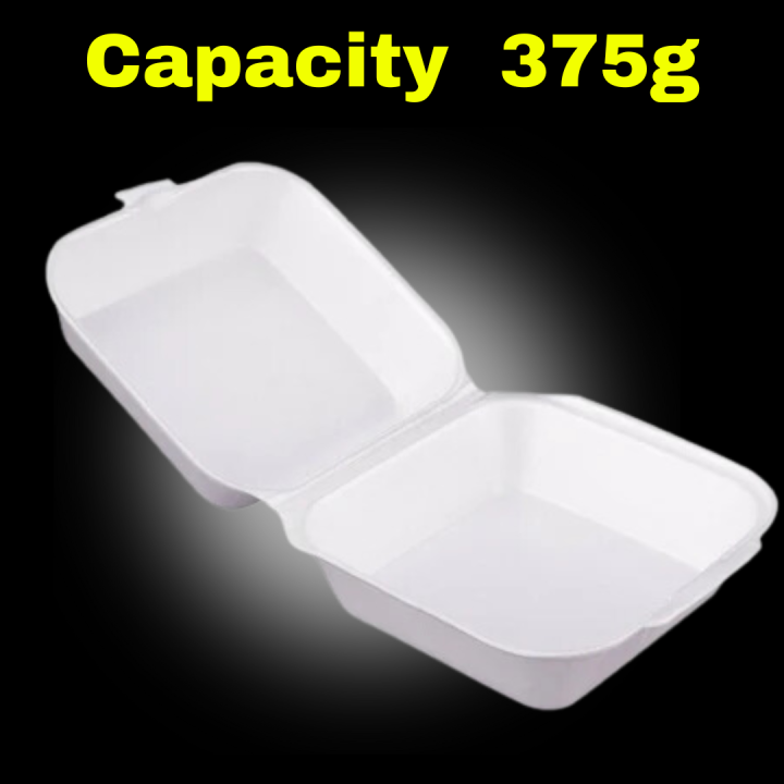 Disposable Foam Food Box Container For Snack/Biryani/Food (Capacity 375 ...