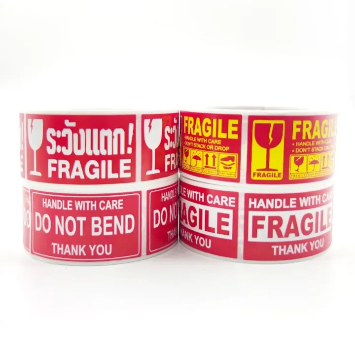 250Pcs/Roll Useful 25x45mm Fragile Warning Label Shipping Express Goods ...