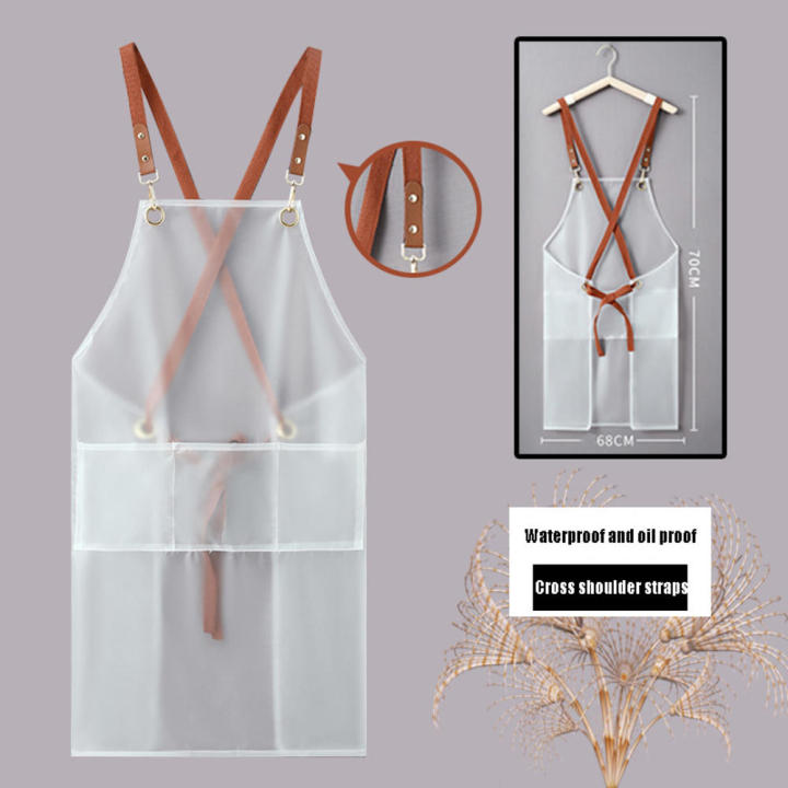 Crossover Kitchen Apron TPU Work Apron Transparent Cooking Apron Oil ...