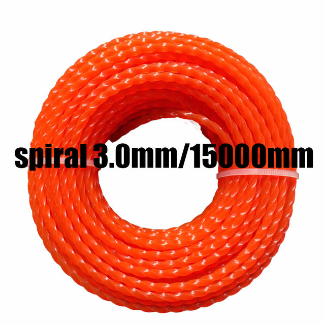15m*2.4mm/2.7mm/3mm Mowing Nylon Grass Trimmer Rope Brush Cutter Strimmer Line Mowing Wire Lawn ...