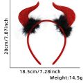Funny Hair Hoop Halloween Costume Set Glitter Bull horn Red Cane Dress ...