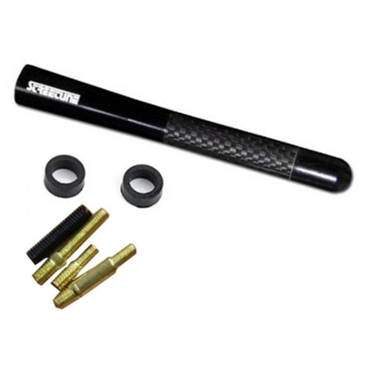 5" Real Carbon Fiber Aluminum Short Antenna Polished Universal Screws ...