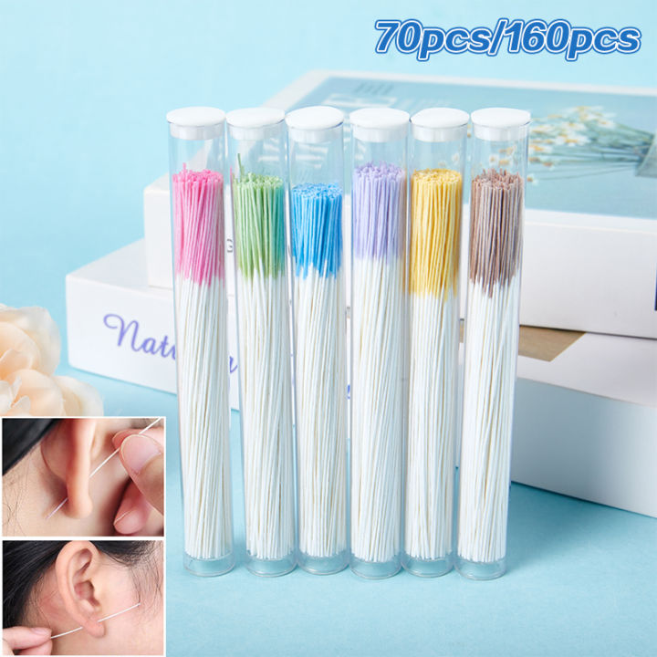 70/160Pcs Pierced Ear Cleaning Set Herb Solution Paper Floss Ear Hole ...