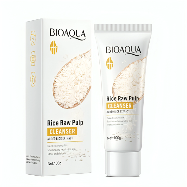 BIOAQUA Rice Raw Pulp Whitening Facial Cleanser 100gm | Daraz.pk