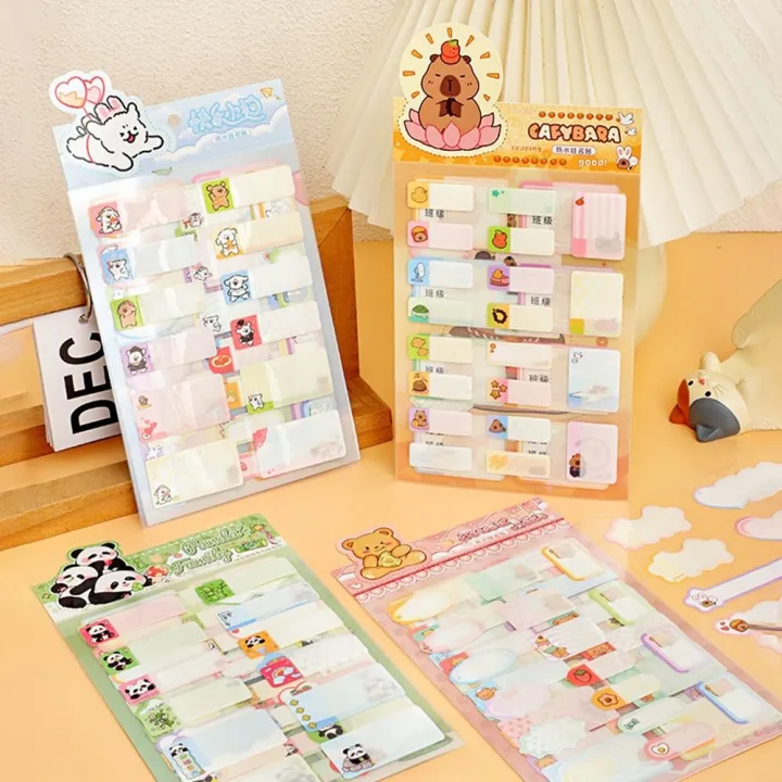 6pcs New Cartoon Capybara Name Stickers Waterproof Handwritten Marking ...