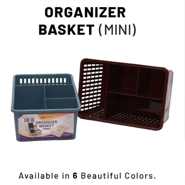 Multipurpose Mini Organizer Basket With Partitions To Organize Makeup ...