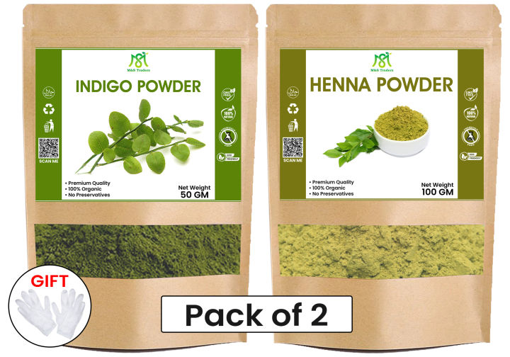 Pack of 2 50 GM Indigo Leaves Powder Wasma Herbal Hair Dyes & Organic ...