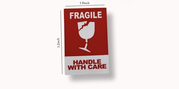 Fragile Handle With Care Sticker Label – 3.2 x 1.8 Inches – Red & White ...
