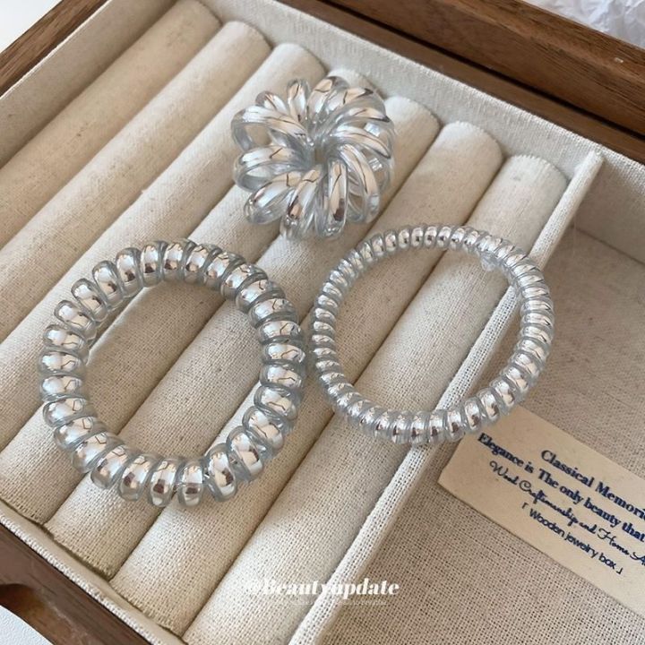 【Fresh designs】Minimalist Cool Silver Telephone Wire Hair Tie Style ...