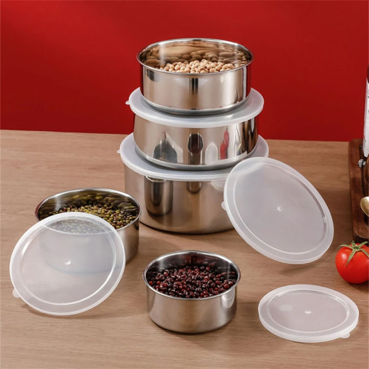 5Pcs/Set Stainless Steel Lunch Bento Box with Lid Reusable Refrigerator ...