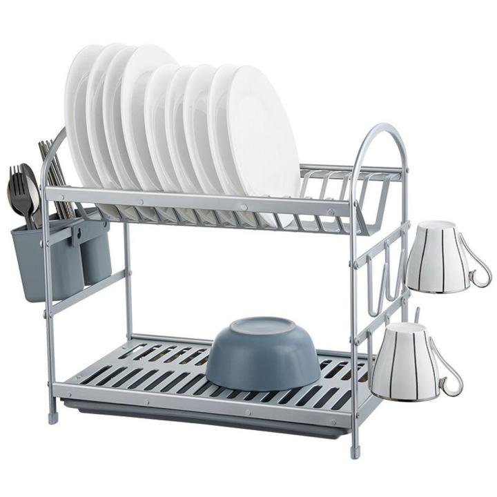 2 Layered/2 Tier Aluminum & Plastic Dish Drying Rack | Daraz.pk