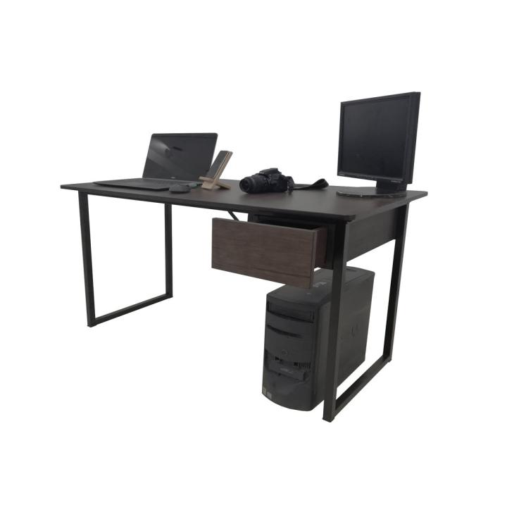 Modular Computer Study Table for Office and Home with Drawer Dark Brown ...