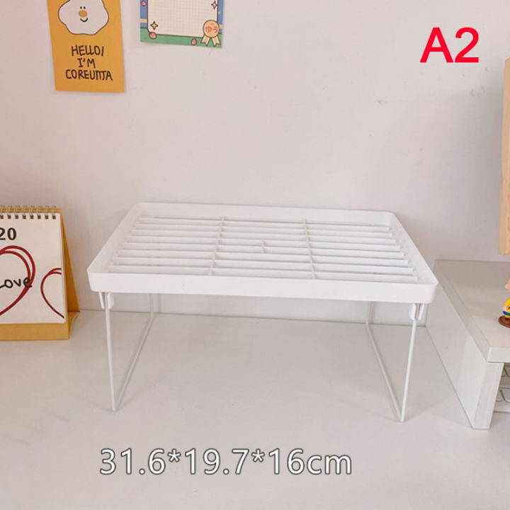 1pc Adjustable Kitchen Storage Metal Cupboard Storage Shelf Non-Skid ...
