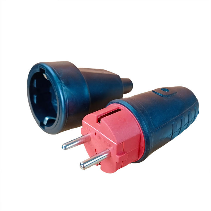 Clopal Male & Female Electrical Plug Adapter Black French Standard ...