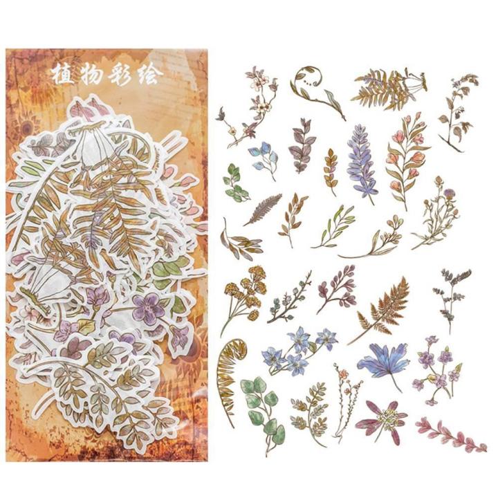 Pack (60 PCS),Tropical Plants Style Note Stickers Easy Self-adhesive ...